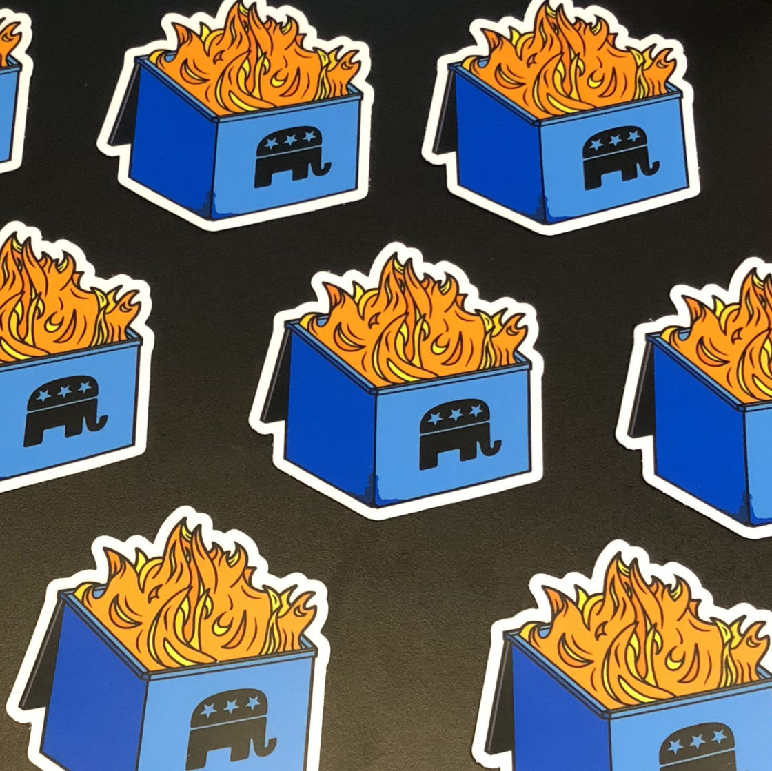 GOP Dumpster Fire Sticker | Crumby Pins