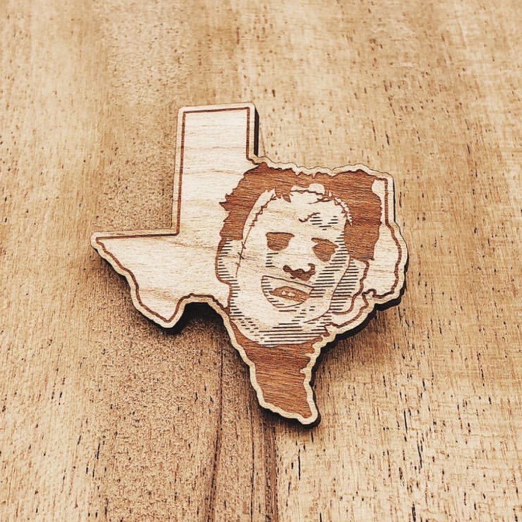 Leatherface of Texas – Wooden | Crumby Pins